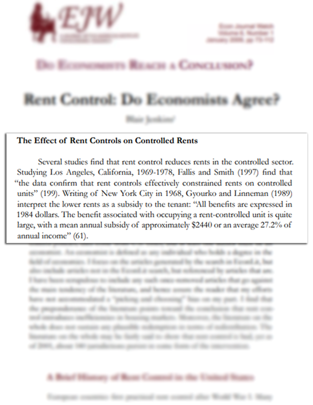 Renters who had an apartment saved money. - Rent Control History